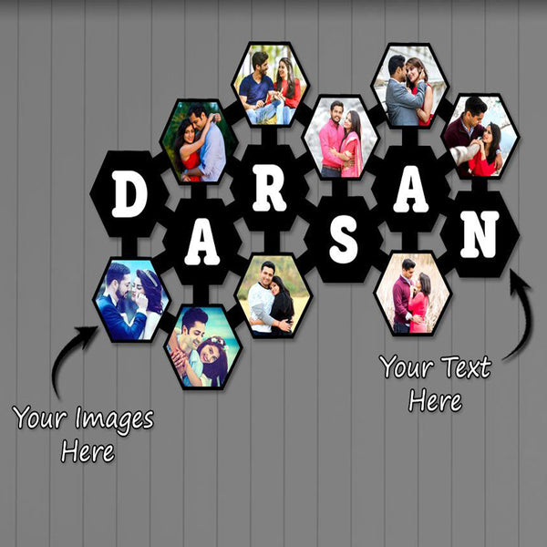 Wooden Wall Frame With Photo & Name - Giftsholic