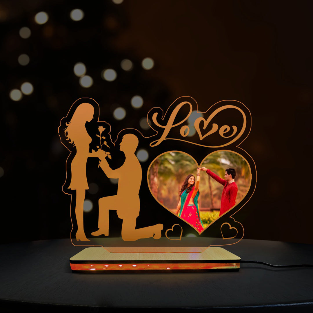 3D Acrylic LED Love Couple Lamp With Photo - Giftsholic