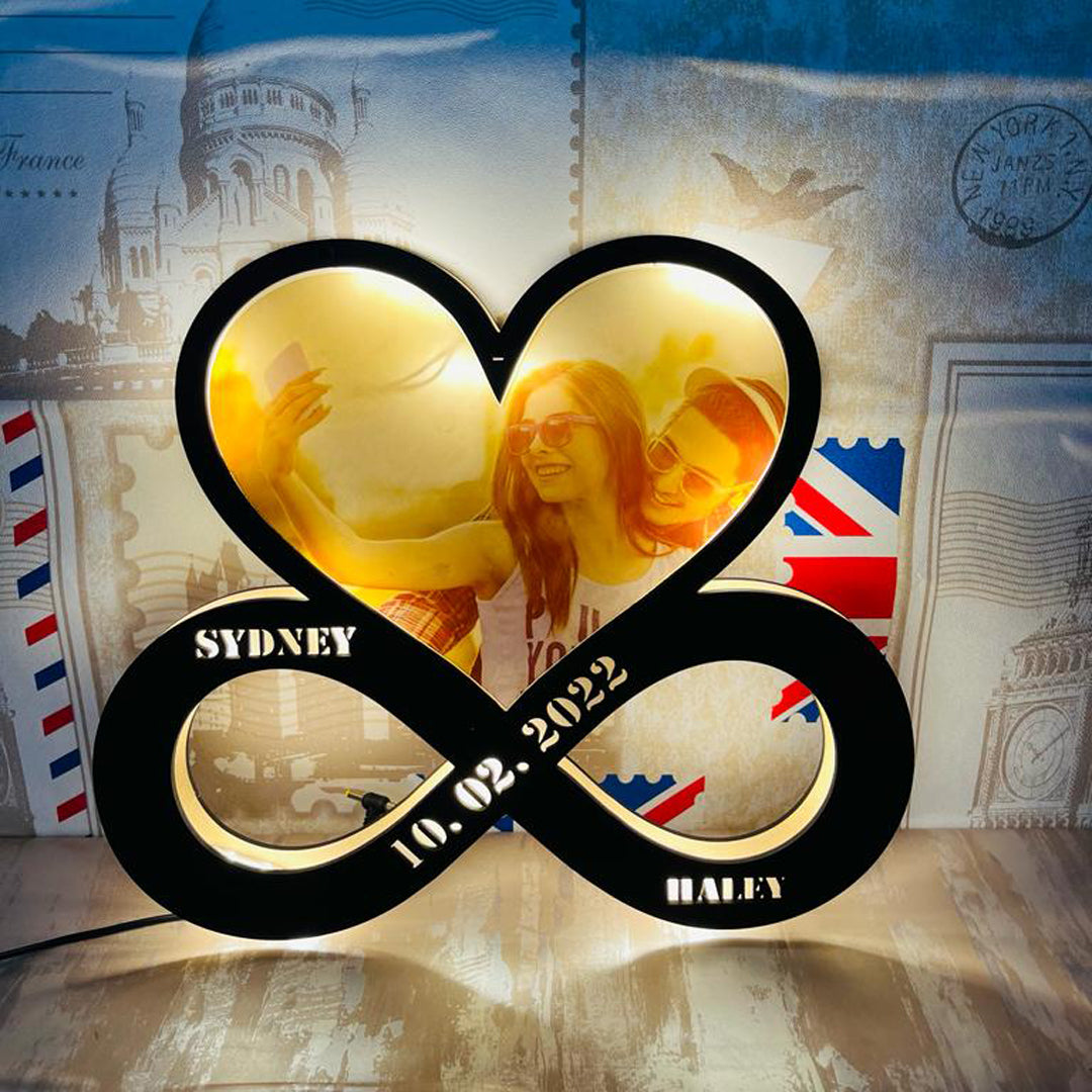 Infinity Led Heart Frame With Name/Photo/Date - Giftsholic