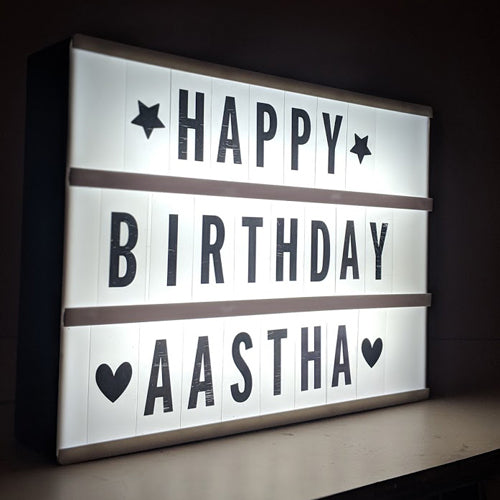 LED Light Cinematic Box With 96 Changeable Letters - Giftsholic