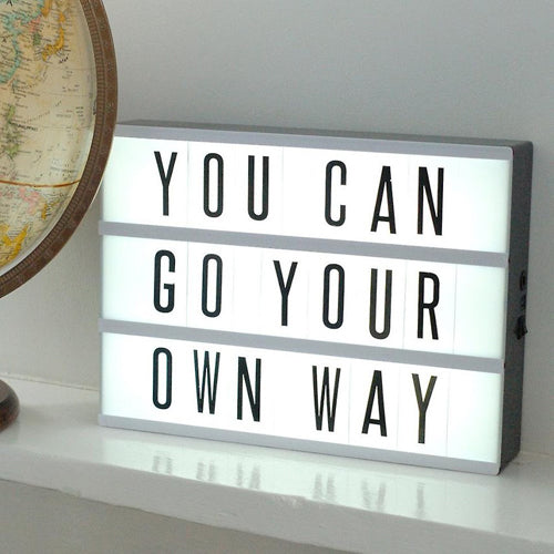 LED Light Cinematic Box With 96 Changeable Letters - Giftsholic