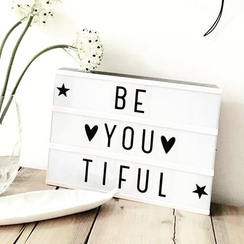 LED Light Cinematic Box With 96 Changeable Letters - Giftsholic